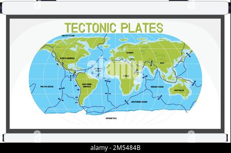 Tectonic plates and landforms illustration Stock Vector Image & Art - Alamy