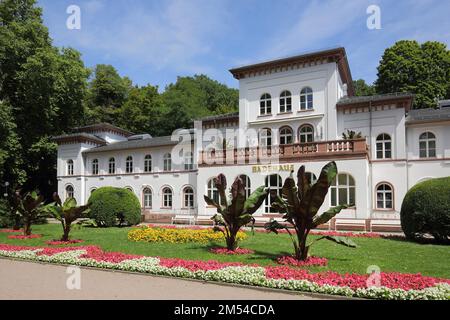 Neo-Renaissance bathhouse built in 1870, Alter spa garden, Bad Soden ...