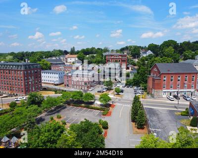 Methuen downtown aerial view at Pleasant Street and Broadway in ...
