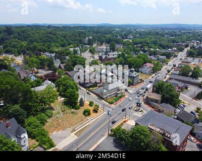 Methuen downtown aerial view at Pleasant Street and Broadway in ...