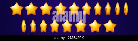 Gold star 3d animation sprite sheet. Game icons of bonus, gift ...