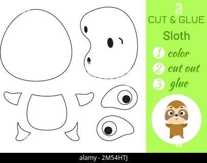 Cute Clipart Sloth Illustration and For Coloring Page. Cartoon Clip Art ...