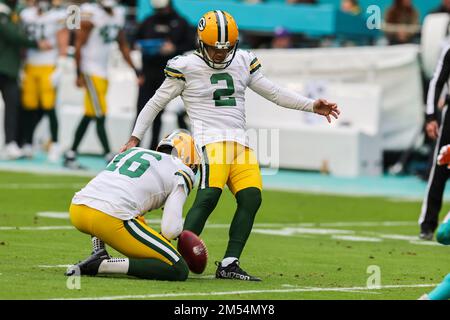 Green Bay Packers place kicker Brandon McManus (17) kicks a field goal ...