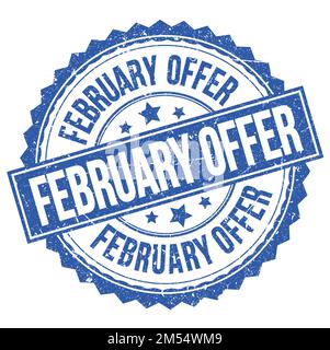 FEBRUARY OFFER text written on orange grungy lines stamp sign Stock ...