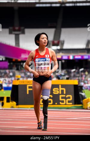 Saki Takakuwa after competing in the 200m T44 classification at the ...