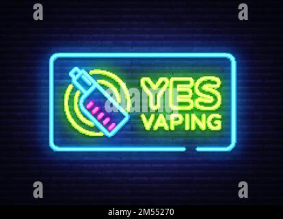 Zone Vaping neon sign vector template, light banner, bright night ...