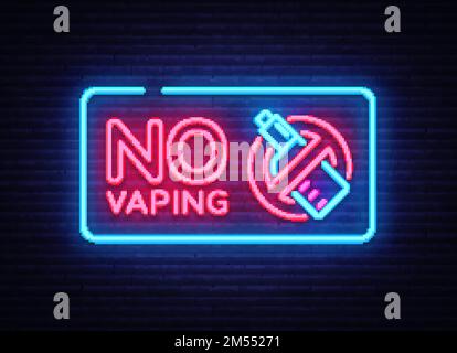 No smoking no vape neon sign. Bright symbol, neon banner, icon ...