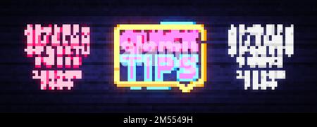 Quick Tips neon signs vector. Quick Tips Design template neon sign ...