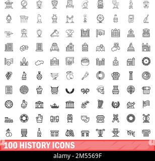 Slovakia icons set outline vector. City country. Culture castle vector ...