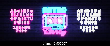 Back to 90s neon poster, card or invitation, design template. Retro ...