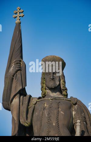 Statue of St Wenceslas at Charles Bridge - Prague, Czech Republic Stock ...