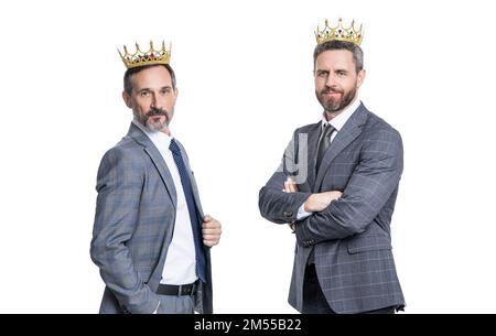 two successful businessmen in crown. photo of successful businessmen in ...