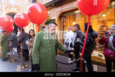 EDITORIAL USE ONLY Michael Pinsker greeting Zineb Elateq queuing ...