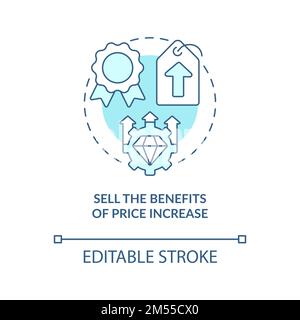 Sell benefits of price increase blue gradient concept icon Stock Vector ...