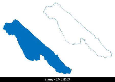 Lake Rukwa (Africa, United Republic of Tanzania) map vector ...