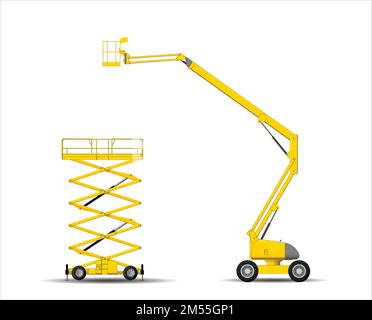 Industrial aerial platform. Articulated lift with a basket for ...