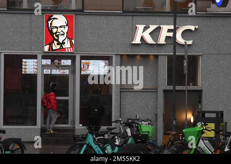Copenhagen/Denmark/26 December 2022/ KFC Kentucky fried chicken chain ...