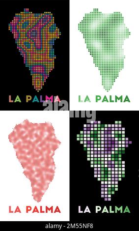La Palma map. Map of La Palma in dotted style. Borders of the island ...