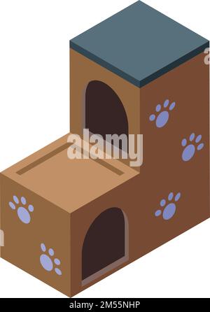 Pet bed house icon isometric vector. Care shop. Cat box Stock Vector ...