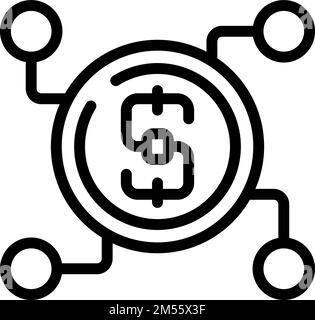 Revenue agency money icon outline vector. Global seo. Scene digital ...