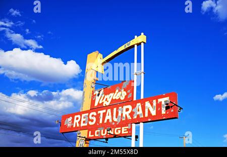 Virgie's Restaurant and Lounge roadside sign along historic highway ...