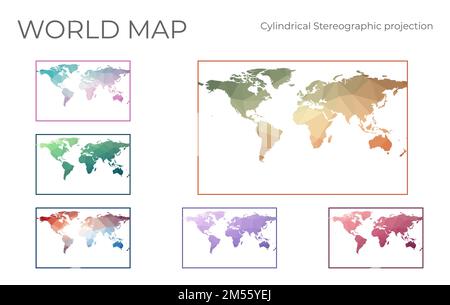 Map of The World. Cylindrical stereographic projection. Globe with ...