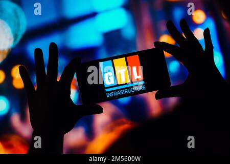 In this photo illustration, the GTL Infrastructure Limited logo is ...