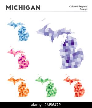 Michigan vector map. High detailed illustration. Country of the United ...