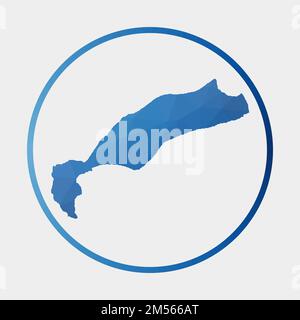 Kos icon. Network map of the island. Round Kos sign with gradient ring ...