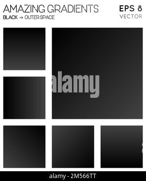 Colorful gradients in black, outer space color tones. Actual gradient ...