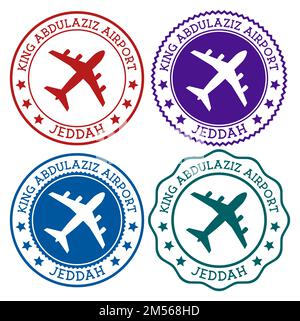 King Abdulaziz Airport Jeddah logo. Airport stamp vector illustration ...