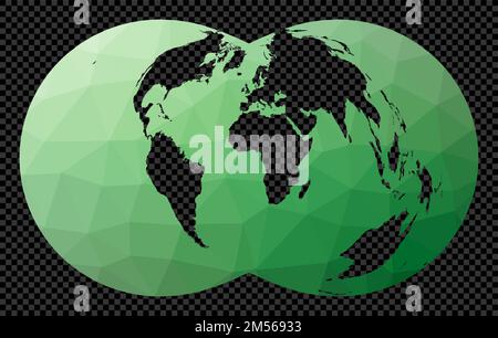 Abstract digital map of world. Polyconic projection. Polygonal map of ...
