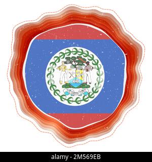 Belize logo. Badge of the country. Layered circular sign around Belize border shape. Attractive ...