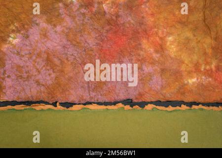 fantasy paper landscape created with marbled lokta paper and sheets of ...