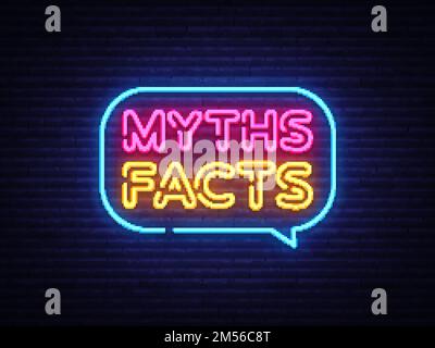 Myths Facts Neon Text Vector. Myths Facts neon sign, design template ...