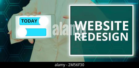 Text caption presenting Website Redesign. Business idea modernize ...