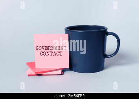 Hand writing sign Government Contact. Business showcase debt security ...