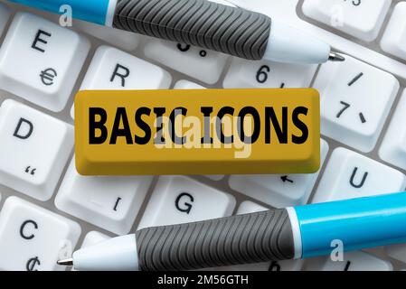 Writing displaying text Basic Icons. Business concept pictogram or ...