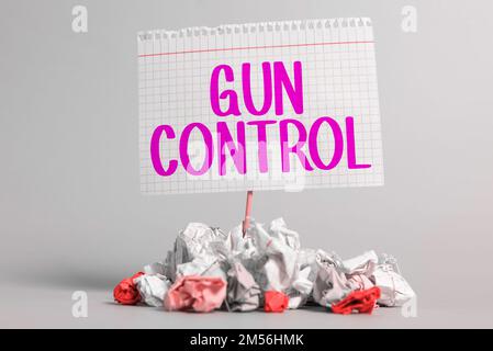 Inspiration showing sign Gun Control. Business concept legal measure ...