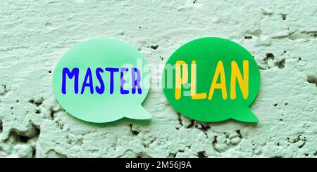 Text sign showing Master Plan, Concept meaning dynamic long-term ...