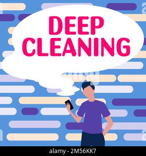 Text sign showing Deep Cleaning. Internet Concept an act of thoroughly ...