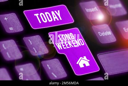 Text showing inspiration Long Weekend. Word Written on prolonged ...
