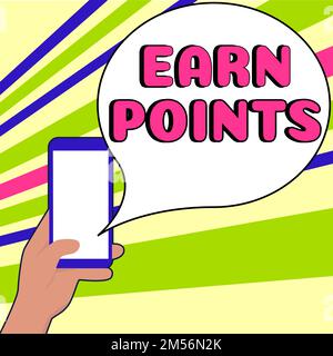 Text caption presenting Earn Points. Conceptual photo to get praise or ...