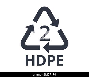 Recycle HDPE icon, number 2. Concept of ecology and packaging Stock ...
