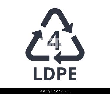 PE-LD plastic recycling code icon set. Plastic recycling symbols 04 PE-LD. Mobius Strip plastic ...