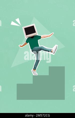 Image picture collage of funny funky man in elf costume hold paper with ...