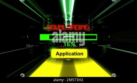 Database download progress bar on the screen Stock Photo - Alamy