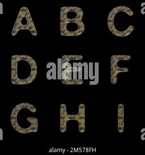 3D Render Set of Reptile Creeper Font including Letters, Numbers and ...