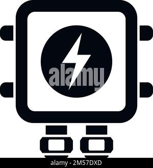 Electric junction box icon simple vector. Switch power. Safety wall ...