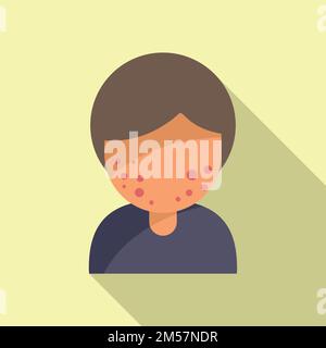 Kid seasonal allergy icon flat vector. Sneeze plant. Cold spring Stock ...